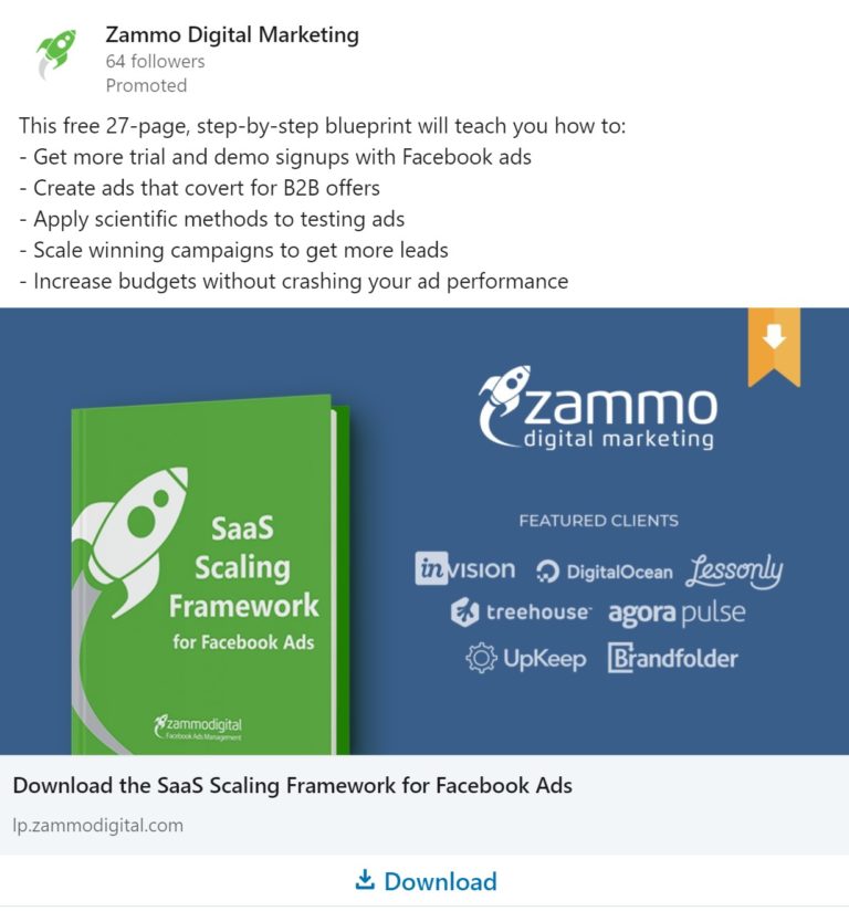 15+ B2B LinkedIn Ebook Ad Examples - Aaron Zakowski - Fractional CMO ...